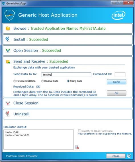 Intel DAL Tutorial Create A Trusted Application And Run It With The
