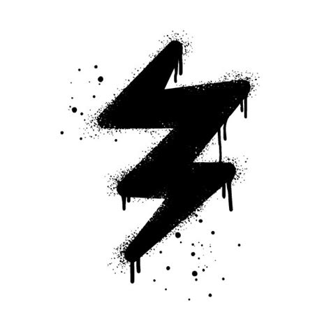 Spray Painted Graffiti Electric Lightning Flash Vector Image