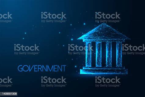 정부 건물과의 거버넌스 개념 진한 파란색에 미래 지향적 인 빛나는 스타일의 법원 법에 대한 스톡 벡터 아트 및 기타 이미지 법 정부 로우 폴리곤 모델링 Istock