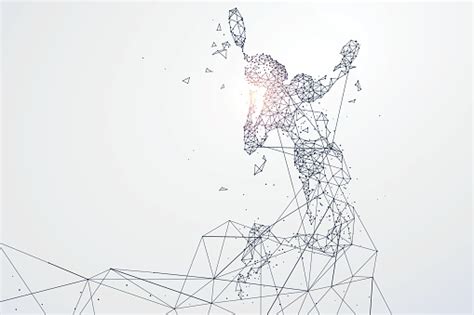 sports graphics particles network connection turned into vector