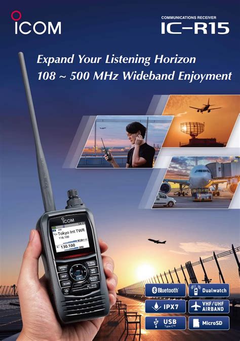 Icom Ic R15 New Multi Functional Bluetooth Portable Transceiver Wideband Receiver