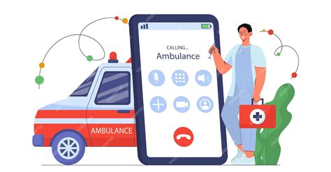 Premium Vector Call In Ambulance Concept Man In Medical Uniform With