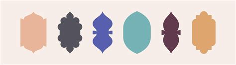 이슬람 모양 프레임 창문 일러스트레이션 컬렉션 아라비아 아치 문 세트 모스크 게이트 아이콘 프리미엄 벡터