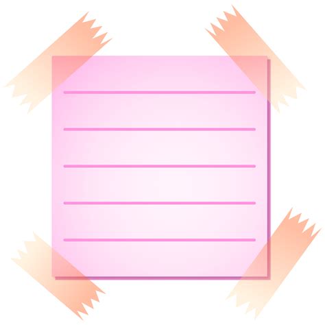 Pink Notepad And Sticky Tape 20522677 Png