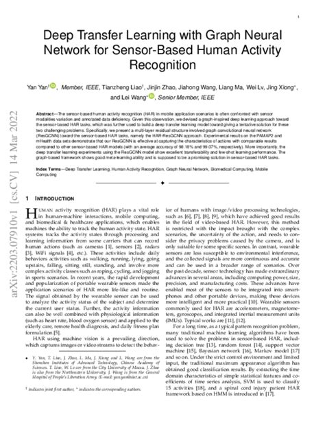 Pdf Deep Transfer Learning With Graph Neural Network For Sensor Based