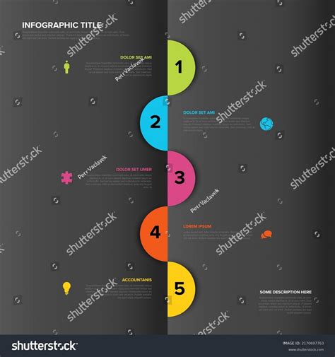 Vector Dark Vertical Process Progress Template Stock Vector Royalty Free 2170697763 Shutterstock