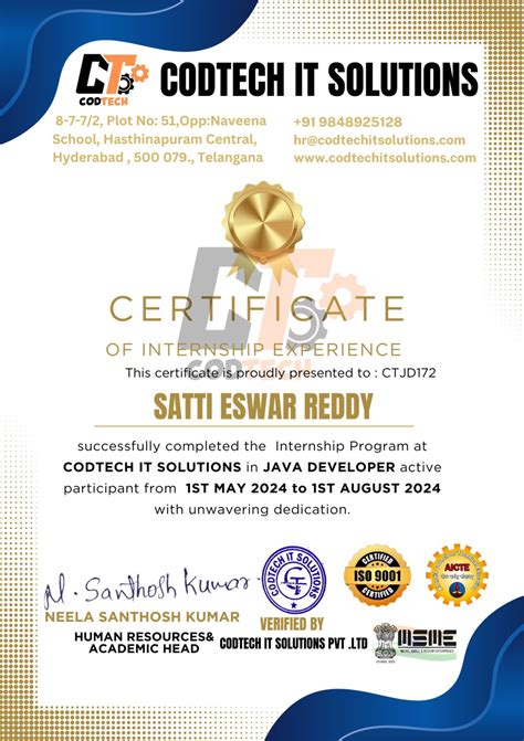 Eswar Reddy On Linkedin Internship Javadeveloper