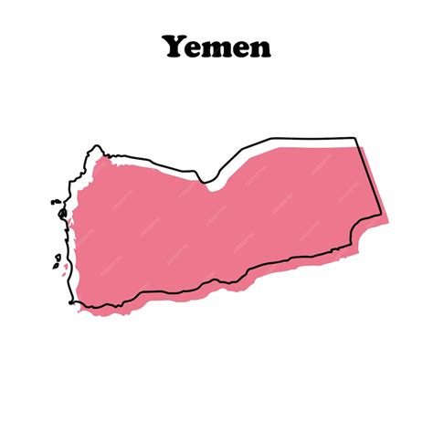 Premium Vector Stylized Simple Red Outline Map Of Yemen