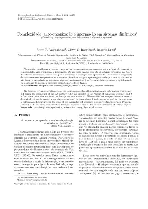 Pdf Complexity Self Organization And Information In Dynamical Systems