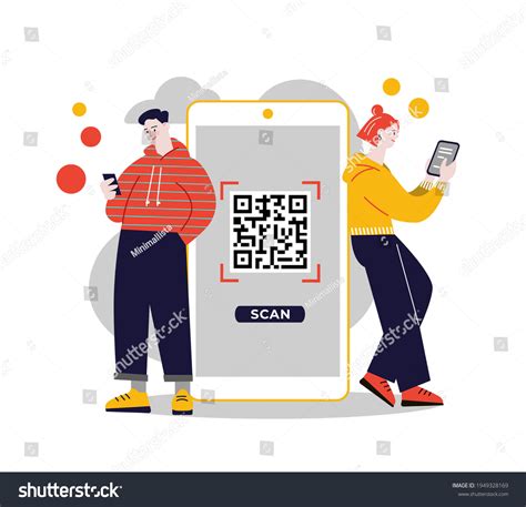 Qr Code Scanning Vector Illustration Concept Stock Vector Royalty Free Shutterstock