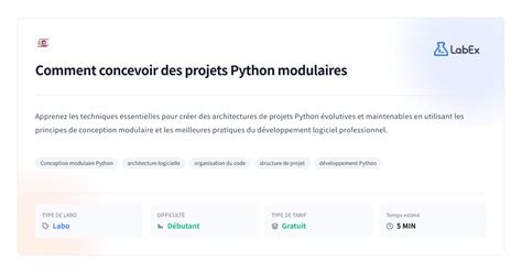 Comment Concevoir Des Projets Python Modulaires Labex