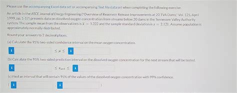 Solved Please Use The Accompanying Excel Data Set Or
