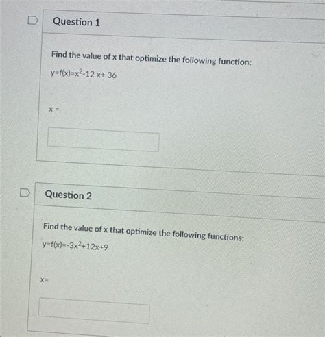 Solved Find The Value Of X That Optimize The Following