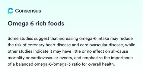 Omega 6 Rich Foods Consensus Academic Search Engine