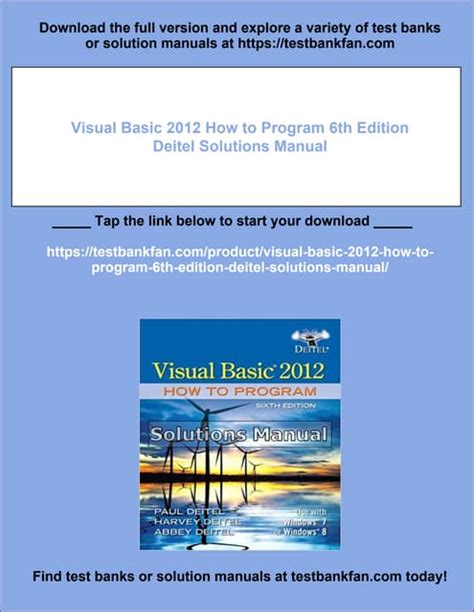 Visual Basic 2012 How To Program 6th Edition Deitel Solutions Manual Pdf