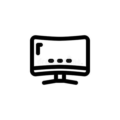 Monitor Vector Icon Computer Component Icon Outline Style Perfect Use