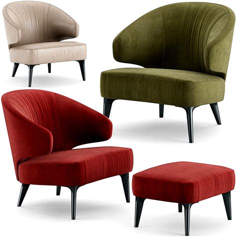 Minotti Aston Armchair2 3d Model