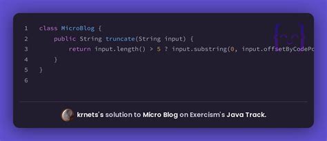 krnets s solution for micro blog in java on exercism