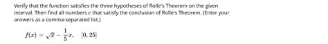 Solved Verify That The Function Satisfies The Three