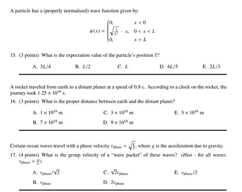 Solved A Particle Has A Properly Normalized Wave Function Chegg