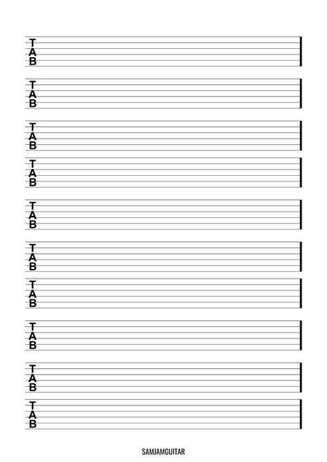 Printable Blank Tab Samjamguitar