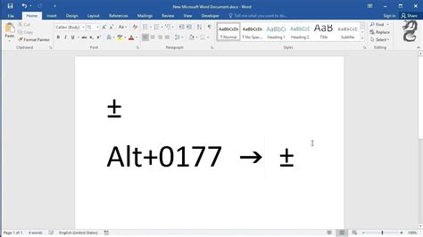 How To Type Plus Minus Symbol In Word Youtube