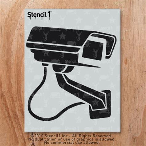 Surveillance Camera Stencil Reusable Craft Anddiy Stencils Etsy