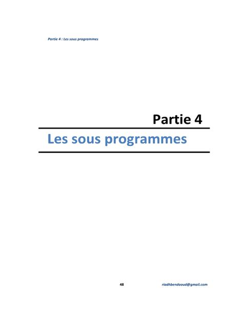 Les Sous Programmes Pdf