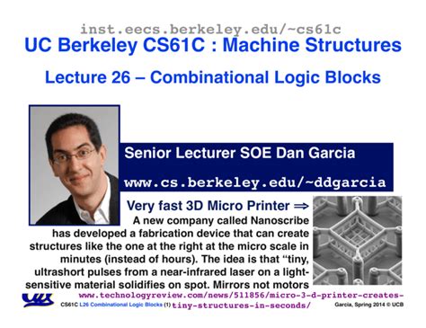 Uc Berkeley Cs61c Machine Structures