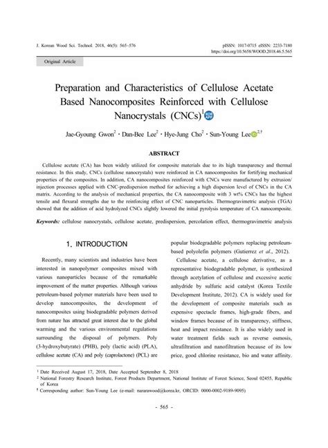 PDF Preparation And Characteristics Of Cellulose Acetate Based