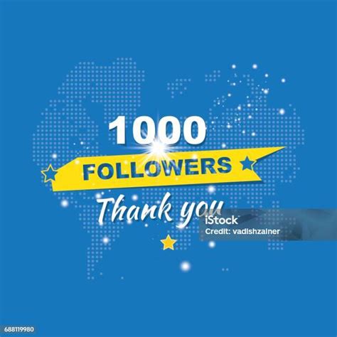 1000 추종자를 주셔서 감사 합니다 인사말 카드는 축 하의 명예에 평면 벡터 그림 Eps10입니다 0명에 대한 스톡 벡터 아트 및 기타 이미지 Istock