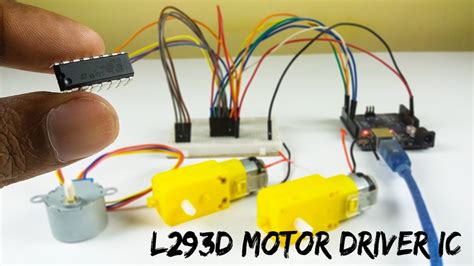 How To Control Dc Gear Motors And Stepper Motors Using L293d Motor Driver Ic