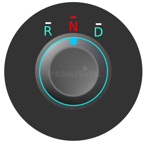 Electric Vehicle Gear Selector Sign Reverse Neutral Drive Knob Vector Illustration Stock