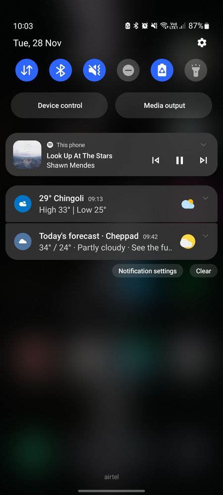 Notification Colour In The Notification Panel Samsung Members