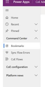 CoE Starter Kit BUG Missing Menue Buttons In CoE Admin Command Center Issue