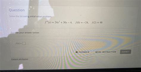 Solved Solve The Foliowing Initial Value Problem