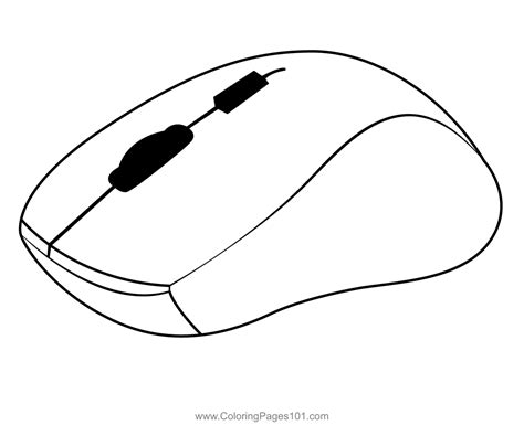 Wireless Mouse Coloring Page Wireless Mouse Everyday Objects Coloring Pages