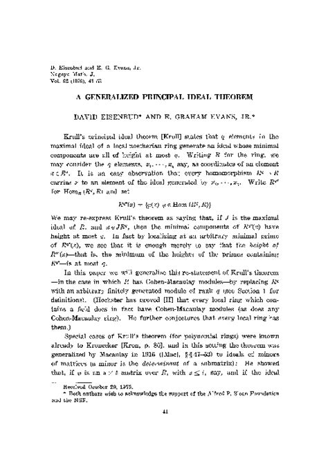 Pdf A Generalized Principal Ideal Theorem