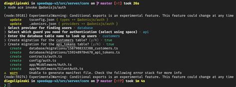 [warn] unable to generate manifest file · issue 1689 · adonisjs core · github
