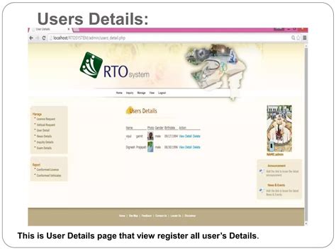 Online Rto Management System PPTX