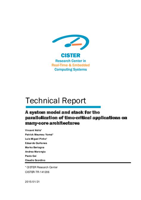 Pdf A System Model And Stack For The Parallelization Of Time Critical