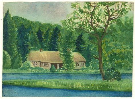 Douglas H Reddin Contemporary Watercolour The Hunting Lodge By Douglas H Reddin Signed By