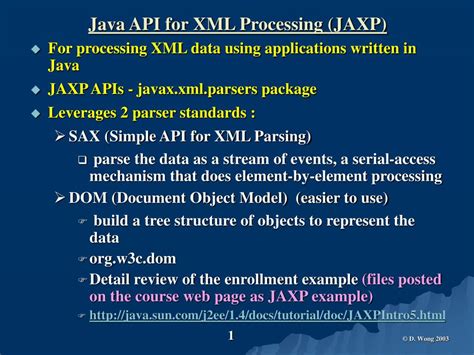 Ppt Java Api For Xml Processing Jaxp Powerpoint Presentation Free Download Id