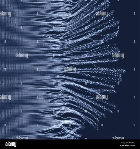 Array With Dynamic Emitted Particles 3d Technology Style A Glowing Grid Abstract Background