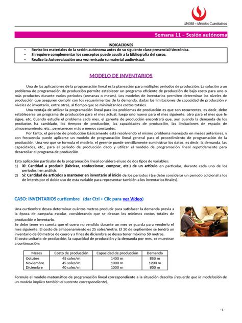 1ama0368 202510 S11 Programación Lineal Inventario Pdf Programación Lineal