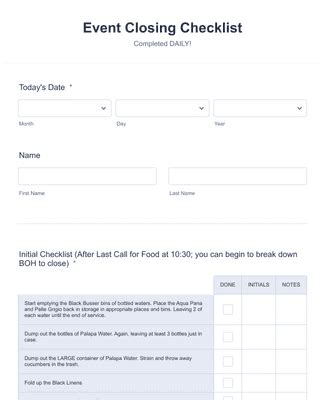 Event Closing Checklist Form Template Jotform Event Closing Checklist Form Template Jotform