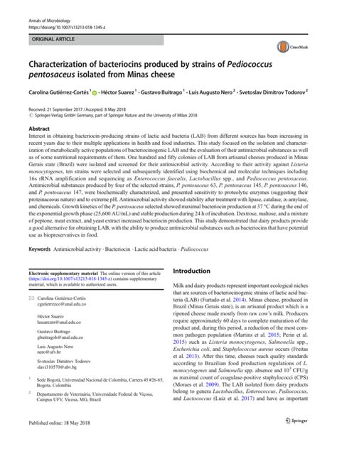 12 Characterization Of Bacteriocins Produced By Strains Of Pediococcus