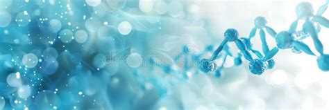 Illustration Of A Blue Molecular Structure With A Bokeh Background For