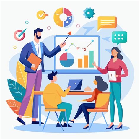 Business Leader Presenting Data Analysis To Team Premium Ai Generated