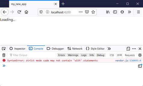 Syntaxerror Strict Mode Code May Not Contain With Statements After 8 9 Upgrade Hello